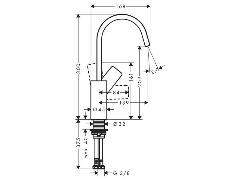 Черна батерия за мивка Vivenis 210